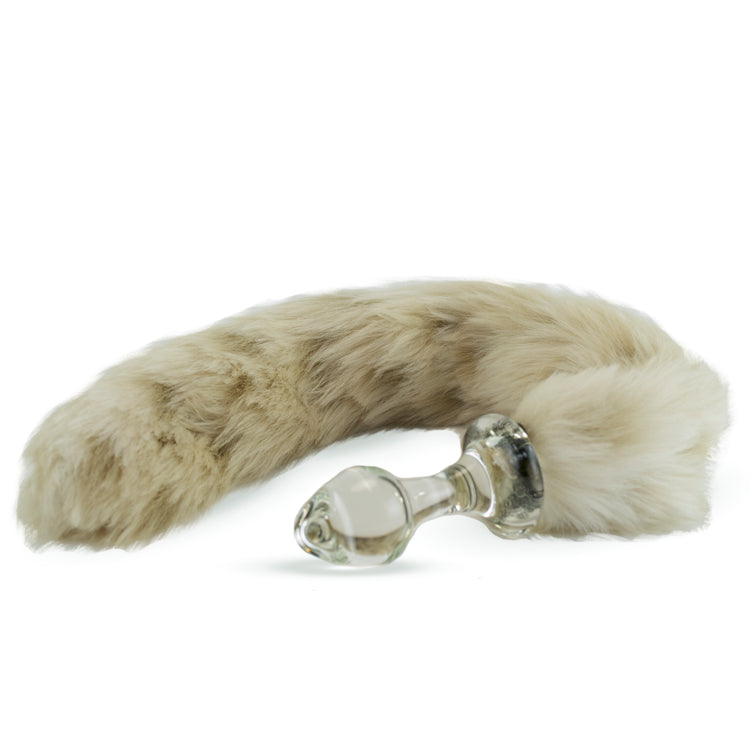 Snow Leopard Crystal Minx Faux Fur Tail Plug – Crystal Delights