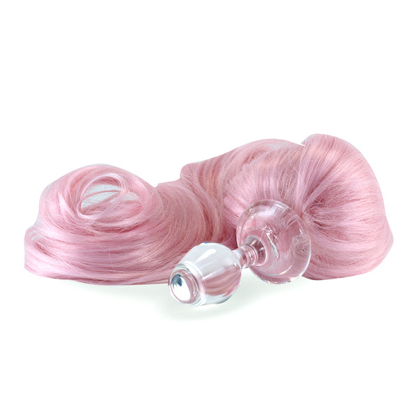 Baby Pink Crystal Minx Detachable Faux Pony Tail Plug Crystal Delights