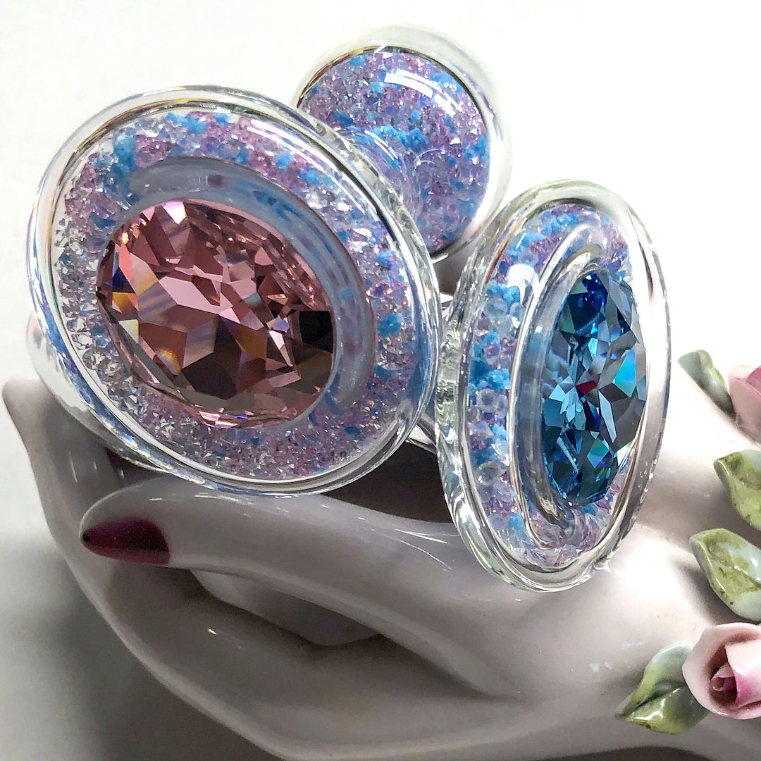 Trans Pride Sparkle Plugs with Crystal Base - 2 Styles – Crystal Delights